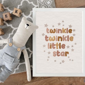 Boho Nursery Print Set of 2, Shining Star Printable Wall Art, Twinkle ...