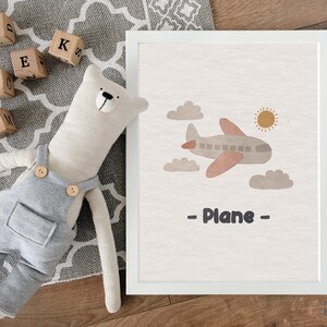 Boho Nursery Print Set of 3, Methods of Transportation Kids Wall Art ...