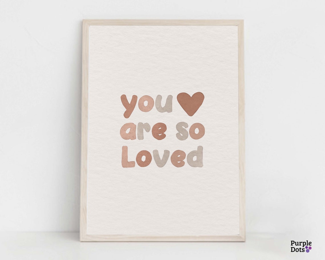 Boho Nursery Quote Digital Print You Are so Loved Watercolor | Etsy