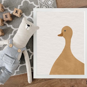Duck Boho Nursery Print Cute Animal Wall Art Bohemian Art - Etsy
