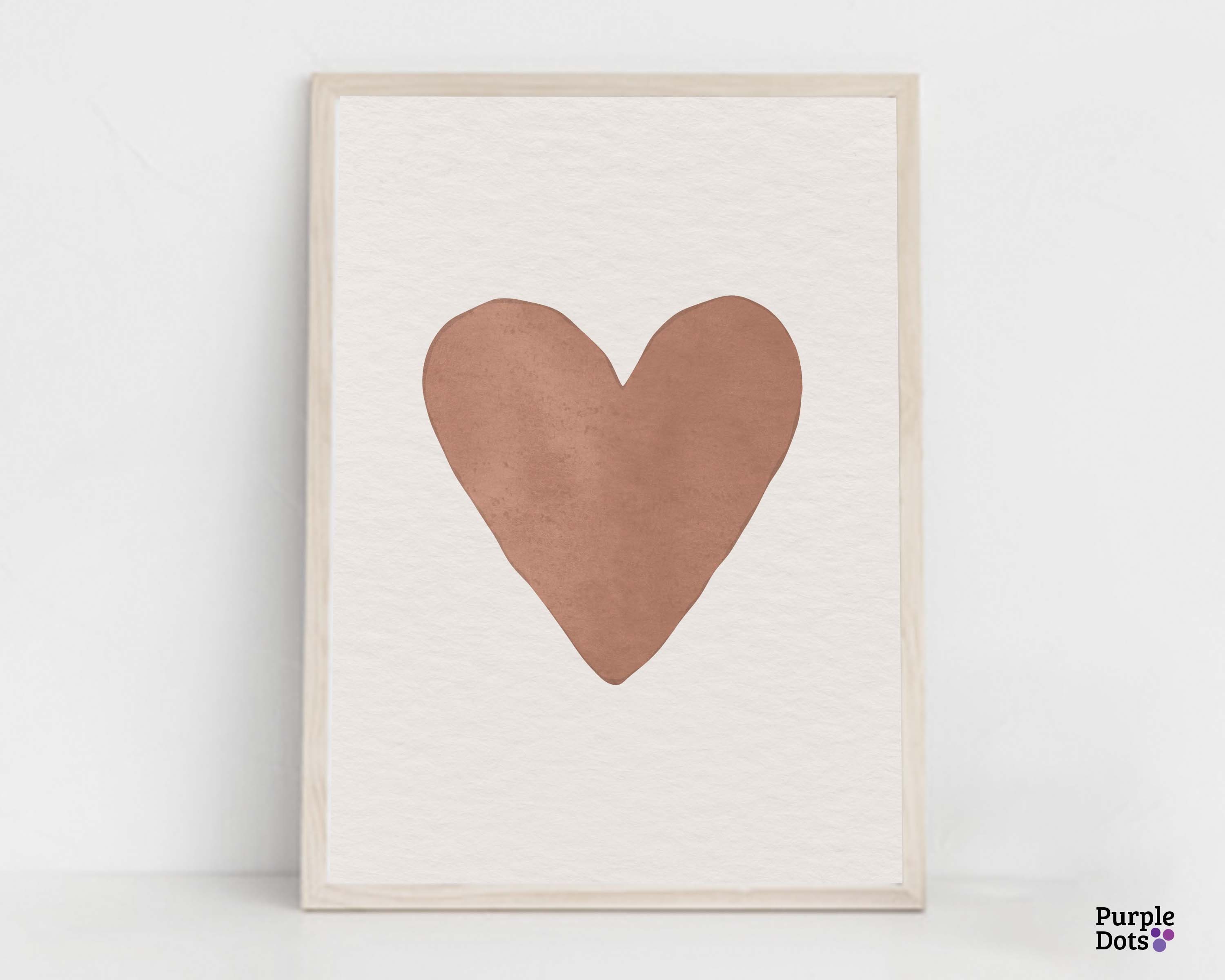 Boho Heart Nursery Print Watercolor Minimal Heart Wall Art - Etsy UK