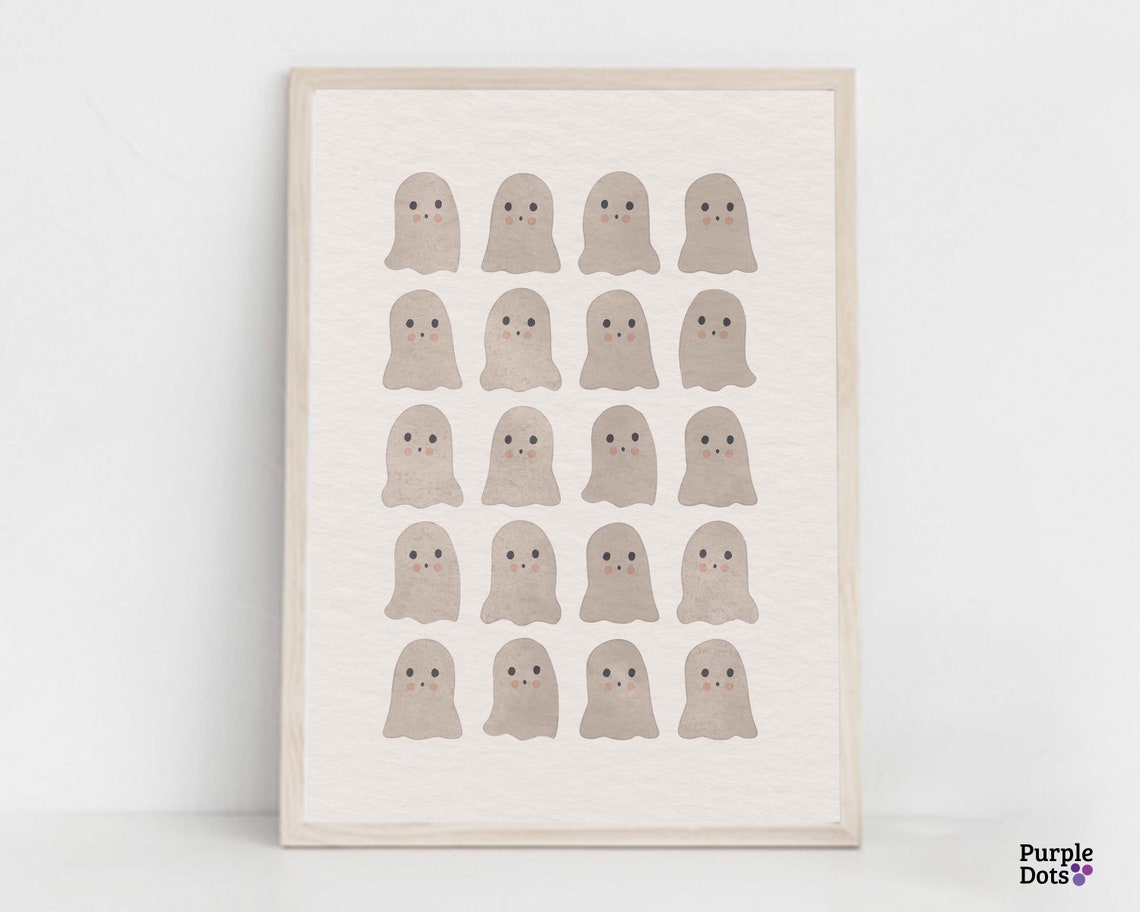Boho Halloween Nursery Print Little Ghosts Printable Wall - Etsy