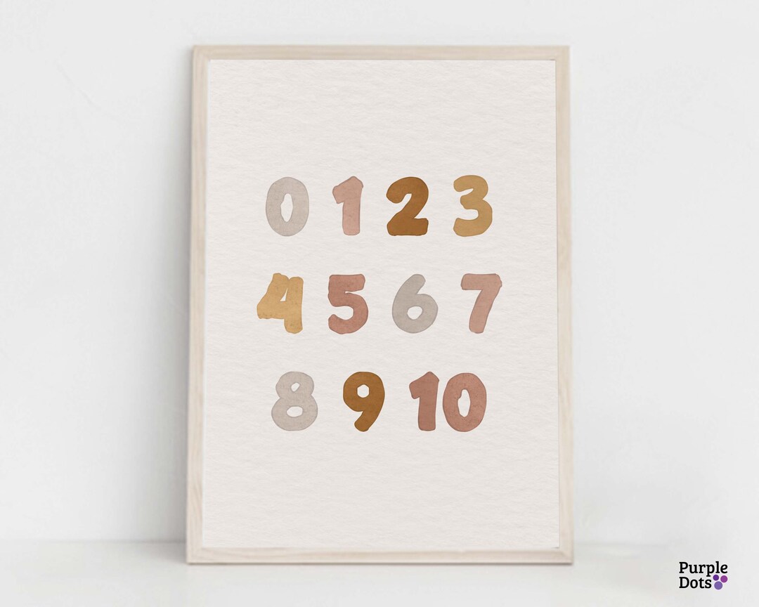 Boho Numbers Poster Kids Playroom Educational Poster - Etsy