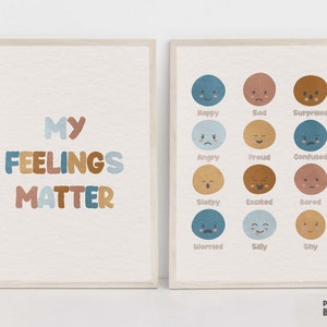 Nursery Print Set of 2, My Feelings Matter Poster, Feelings and ...