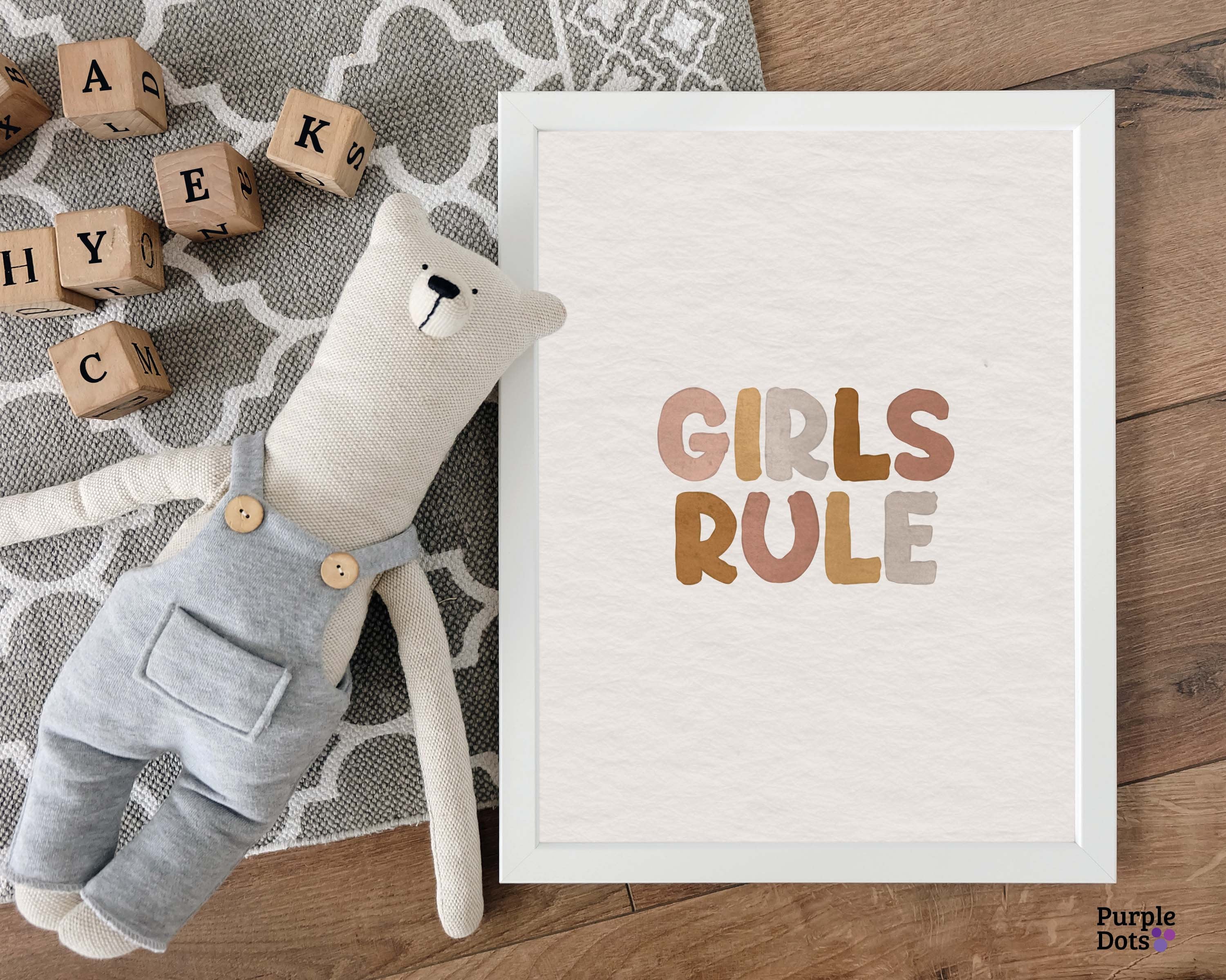 Nursery Printable Wall Art Girls Rule Print Gender Neutral - Etsy
