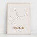 Boho Zodiac Nursery Print, Virgo Baby Stars Constellation Printable ...