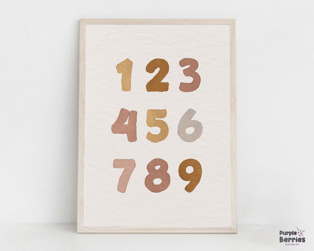 Boho Numbers Poster, Gender Neutral Nursery Decor, Kids Playroom ...
