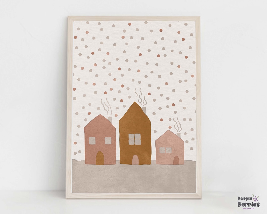 Nursery Winter Print, Boho Snow Poster, Baby Christmas Boho Print ...