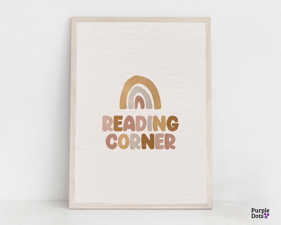 Boho Rainbow Nursery Art Print, Reading Corner Boho Nursery Quote ...