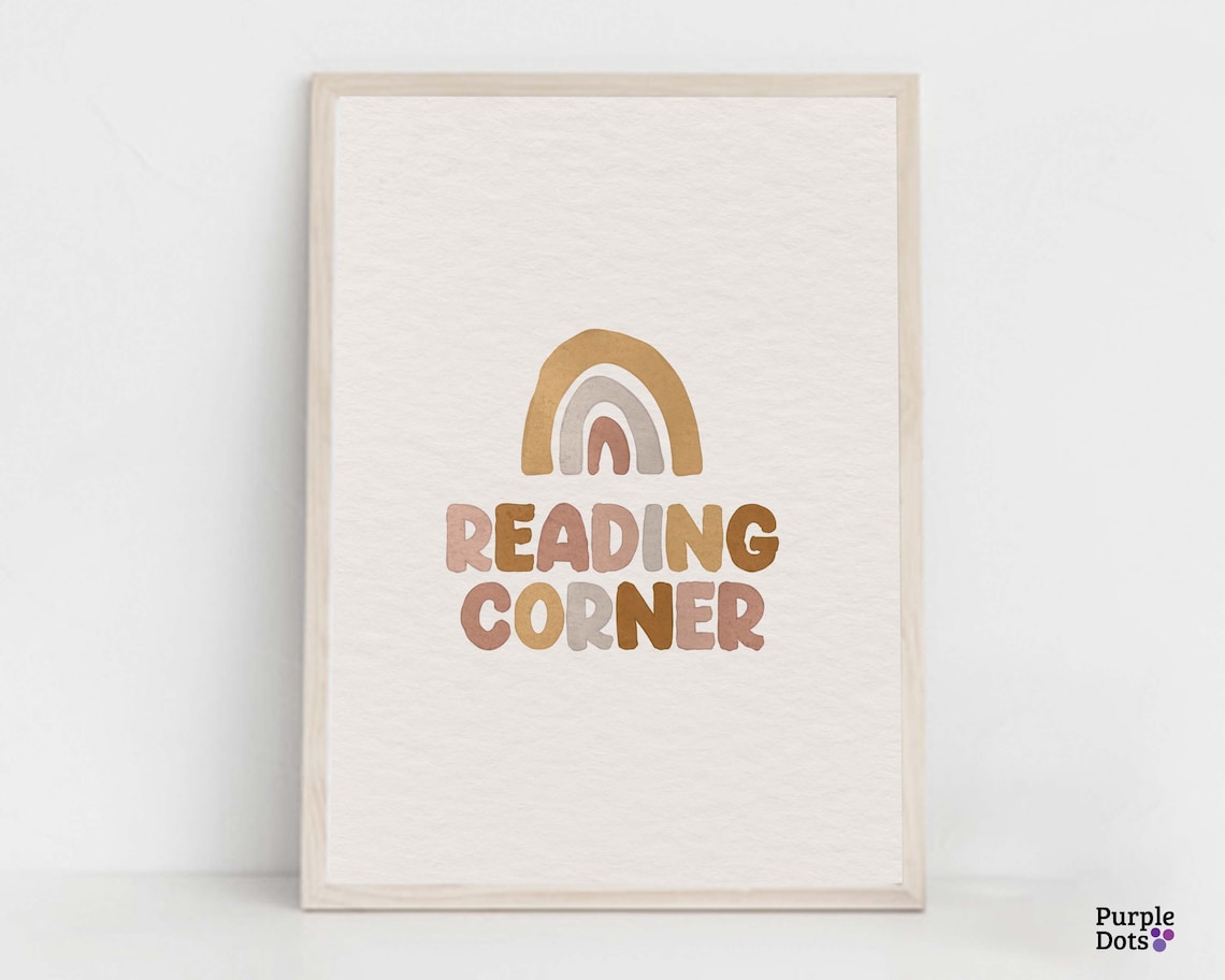 Boho Rainbow Nursery Art Print Reading Corner Boho Nursery - Etsy