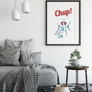 Indian Desi Art Print: 'chup!' Pop Art Poster - Etsy