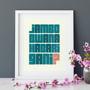 Jambo Bwana - Indian Swahili Art Print Poster Wall Art - Etsy