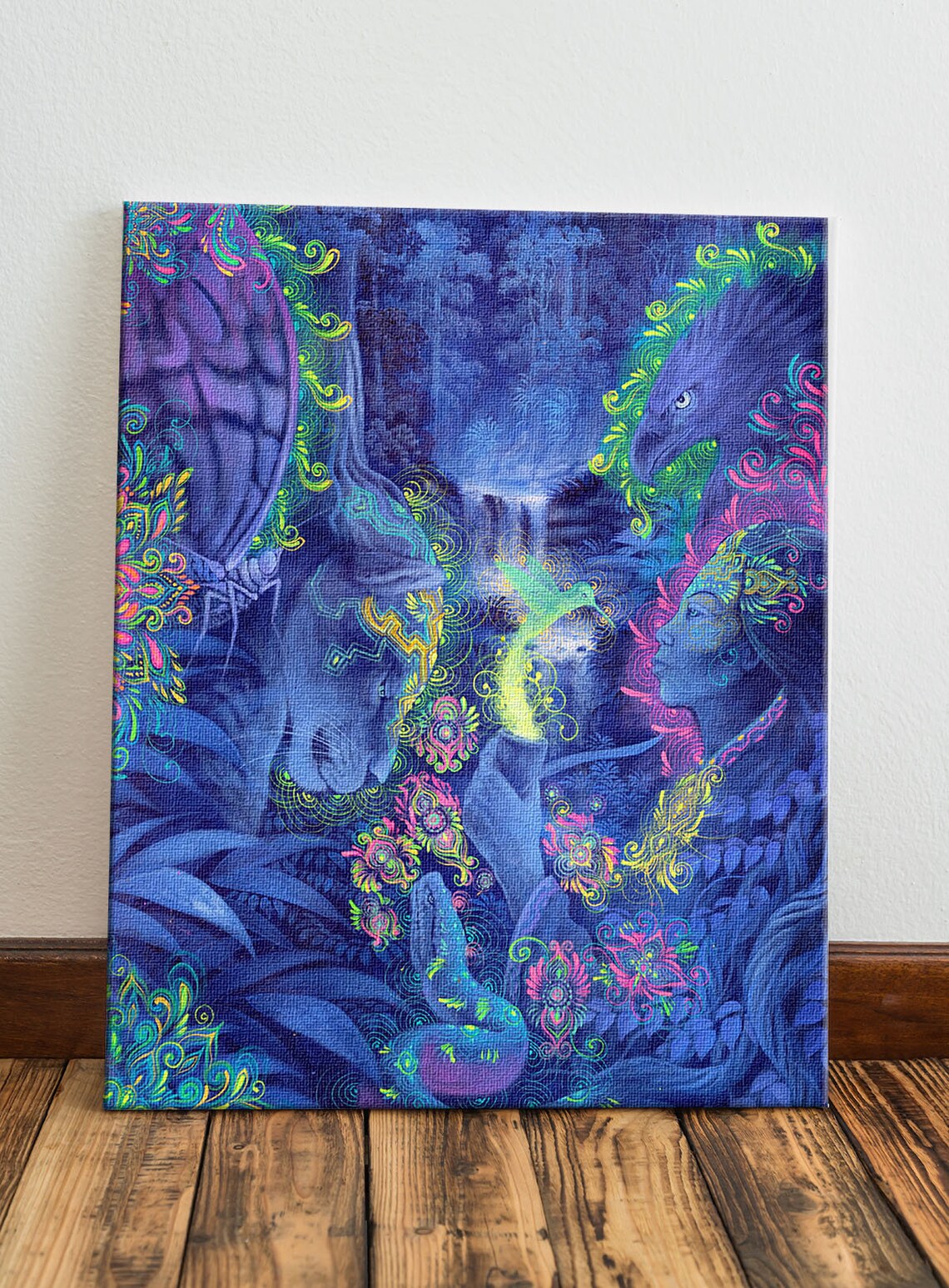 Indigo Twilight | Ayahuasca Art | Wall Deco | Peruvian Art | Limited ...
