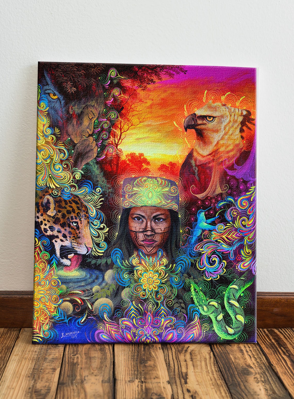 The Mystical Healer Ayahuasca Art Wall Deco Peruvian Art | Etsy