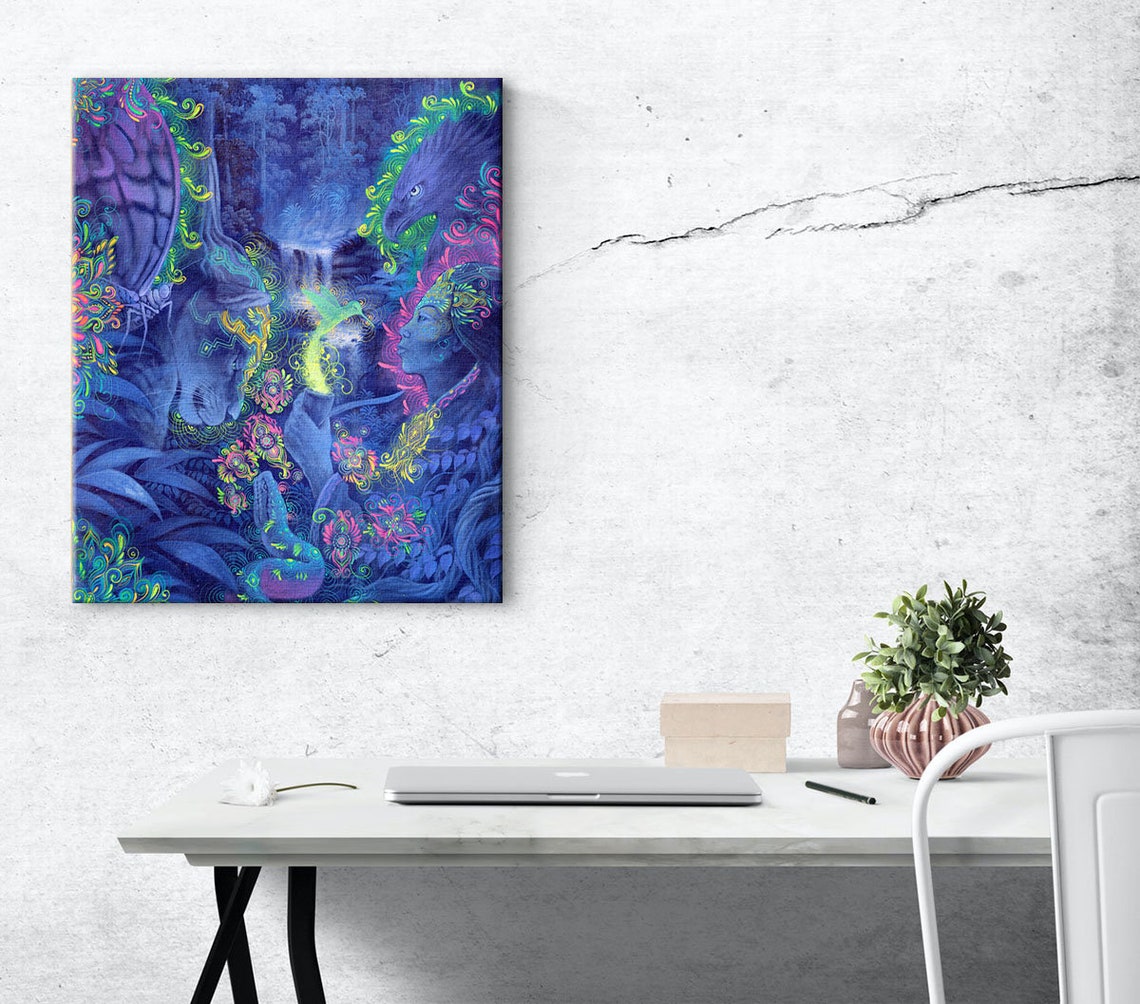 Indigo Twilight | Ayahuasca Art | Wall Deco | Peruvian Art | Limited ...
