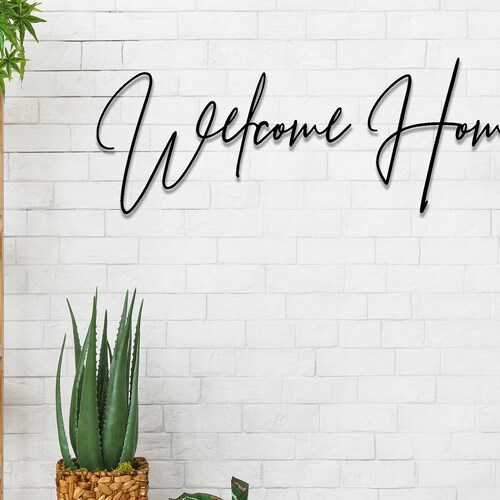 Welcome Sign Outdoor Metal Wall Art / Housewarming Gift / - Etsy