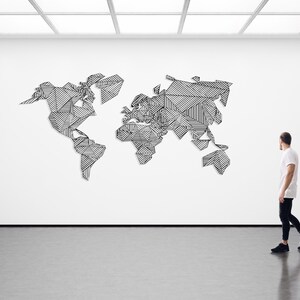 Metal World Map Metal Wall Art Metal Wall Decor - Etsy