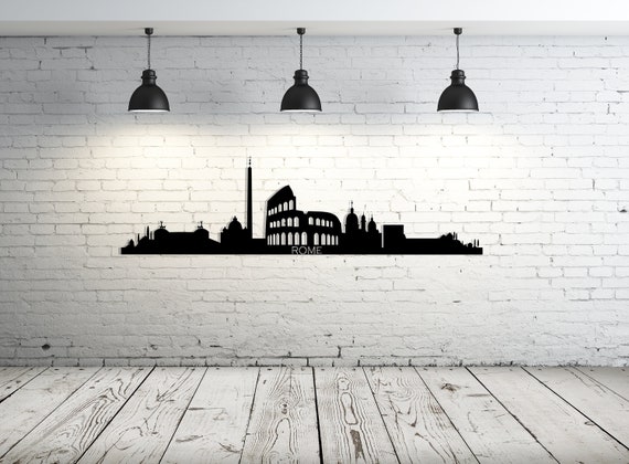 Rome City Silhouette Metal Wall Art Rome Collosseum Metal - Etsy