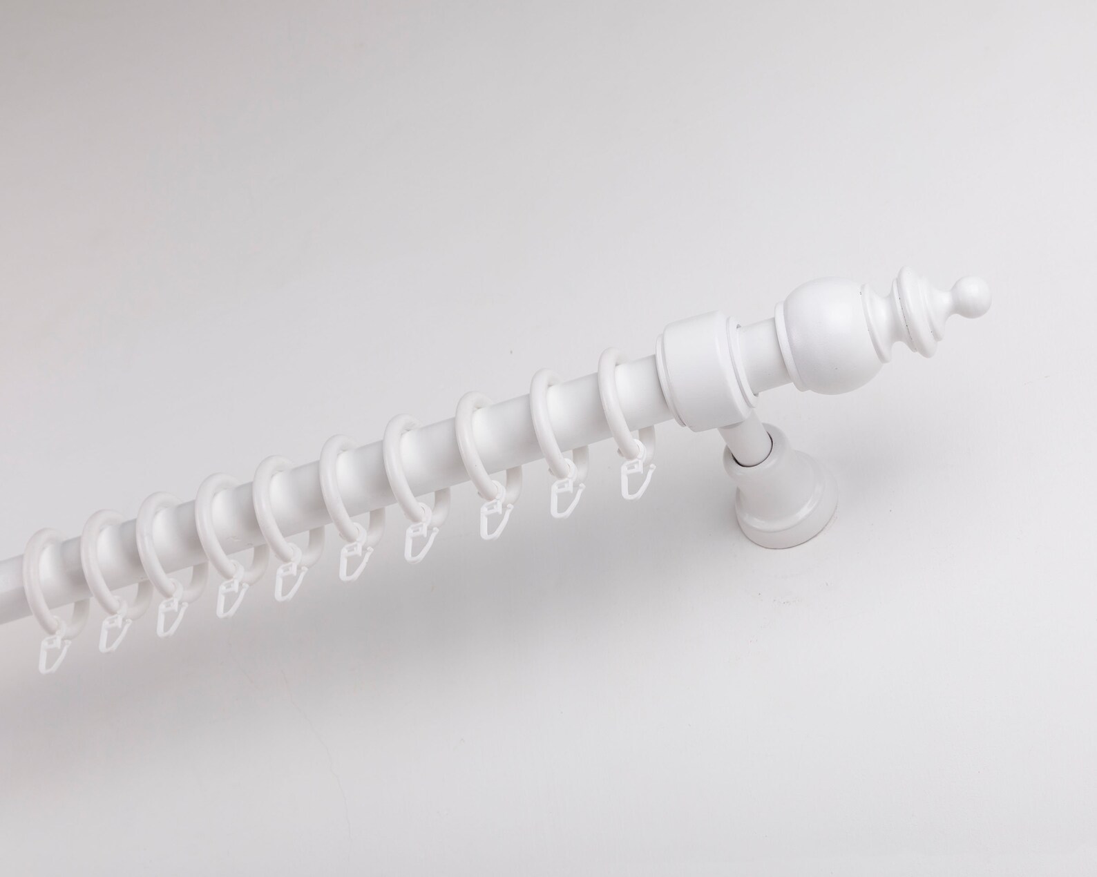 İstanbul/ 35mm Solid Handmade White Color Curtain Pole Set With Curtain ...