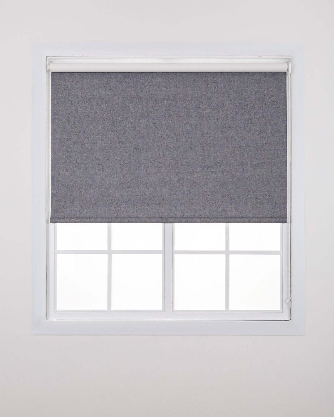 Sofia Grey - Linen Textured Blackout Roller Blind, Custom Blackout Roller Shade, Blackout Blind ...