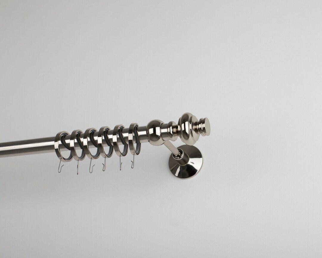 Scarlett 30 Mm Satin Silver Curtain Pole Set - Etsy