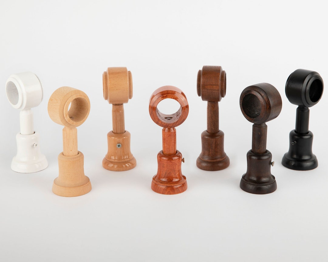 Rustic Single Curtain Bracket – Handcrafted Wooden Wall Support ...