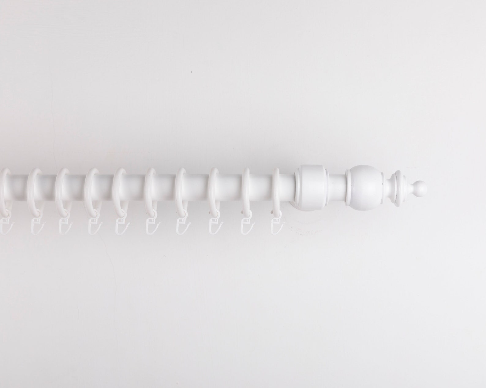 İstanbul/ 35mm Solid Handmade White Color Curtain Pole Set With Curtain ...