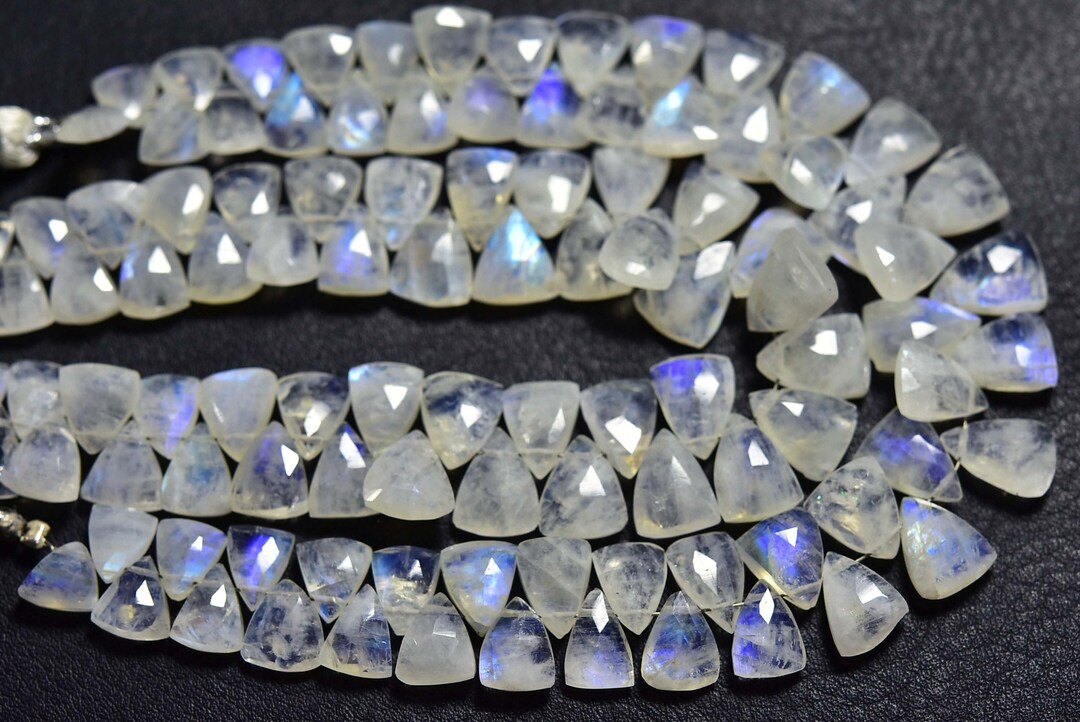 Blue Fire Rainbow Moonstone Fancy Briolette - 7.5 Inches - Faceted ...