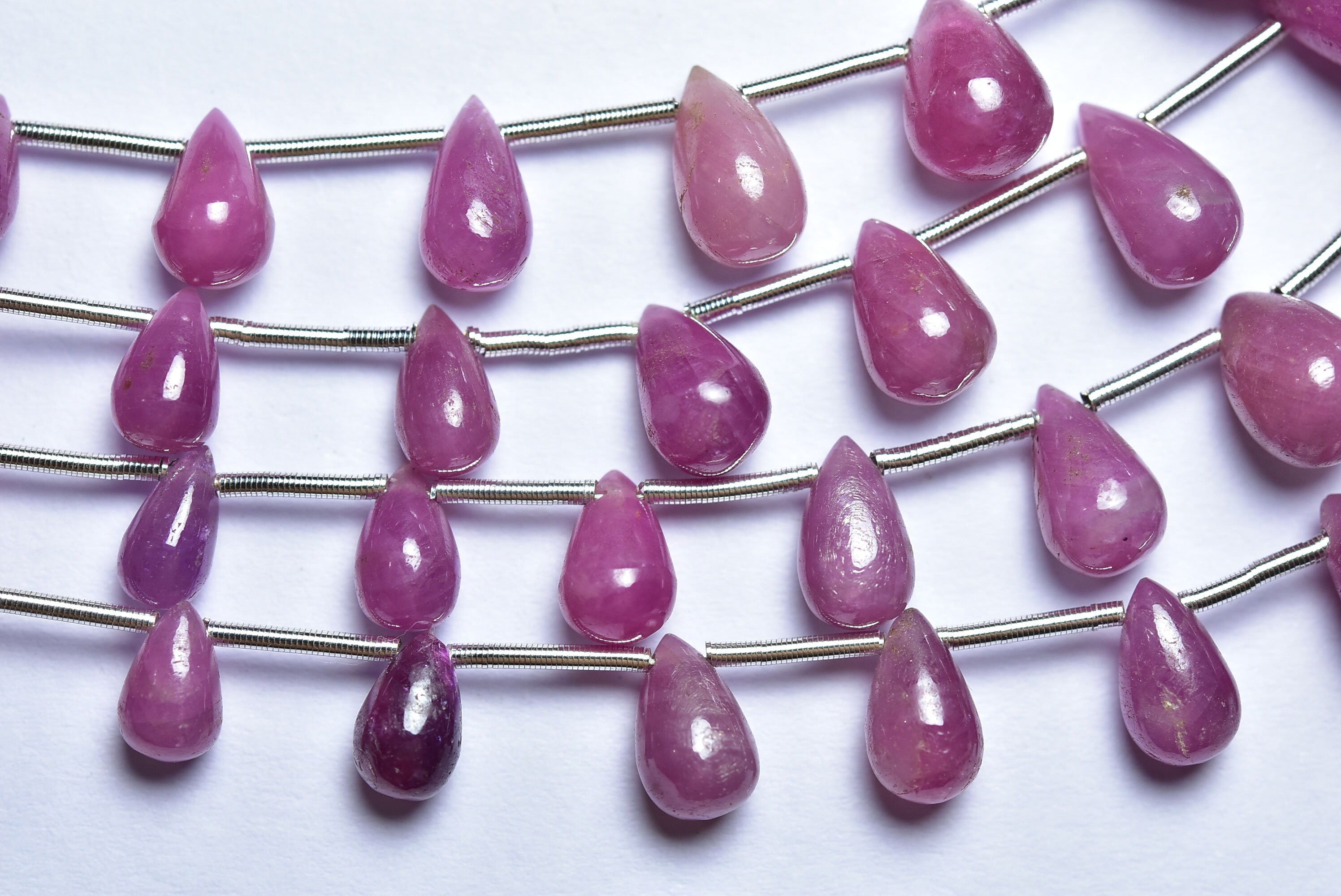 Ruby Drops Bead Strand 7 Inches Natural Smooth Ruby - Etsy