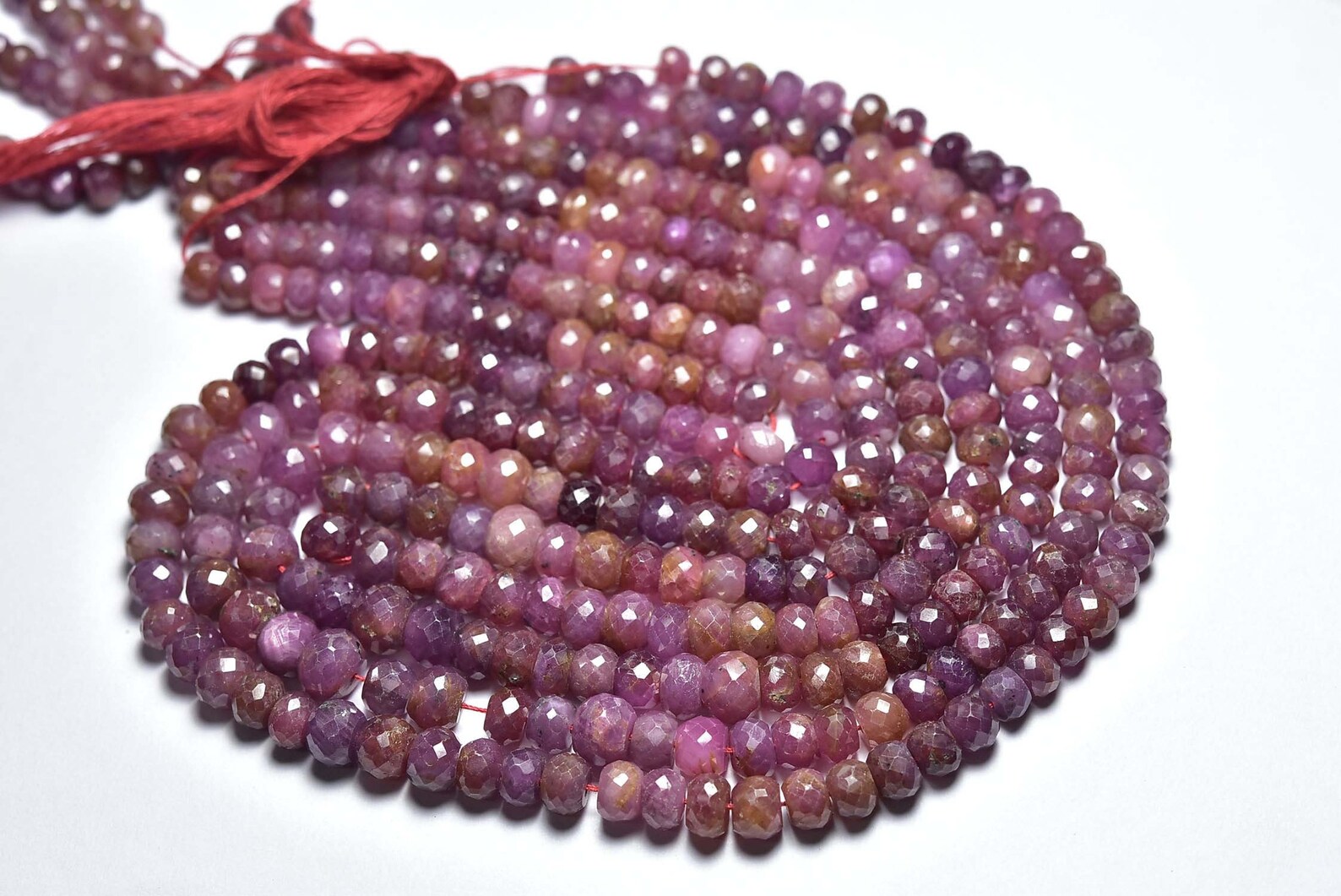 Ruby Rondelle Bead Strand 7 Inches Beautiful Natural Big - Etsy