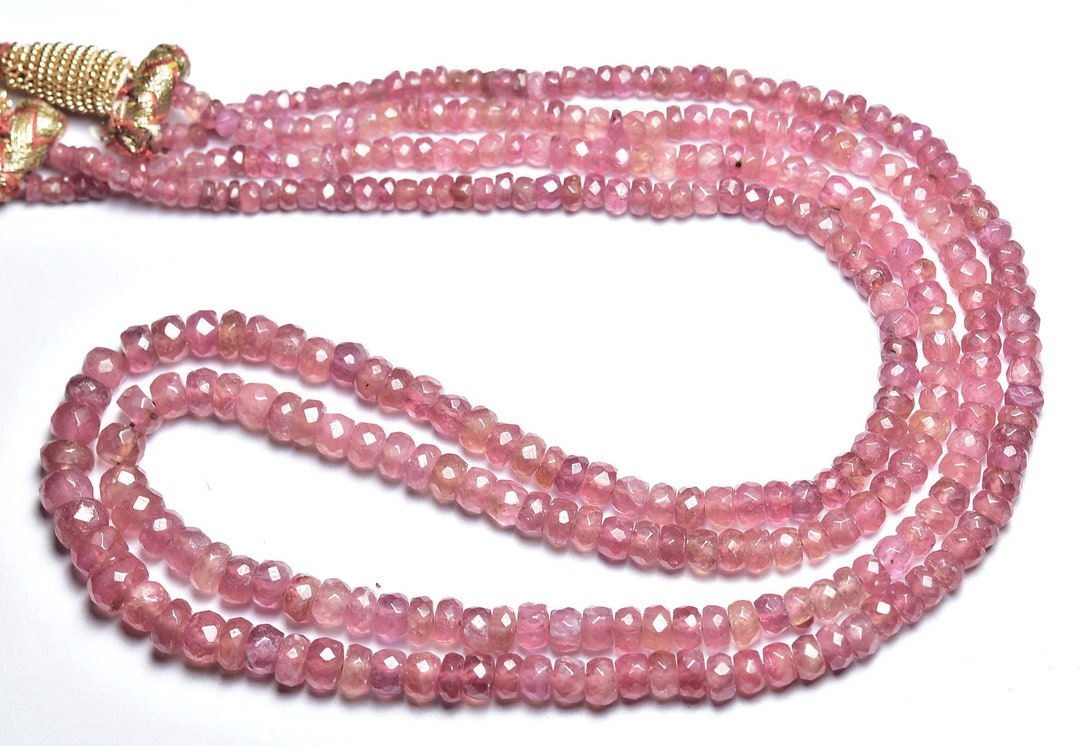 2 Strands X 18 Inches - Ruby Rondelle Beads - Natural High Quality ...