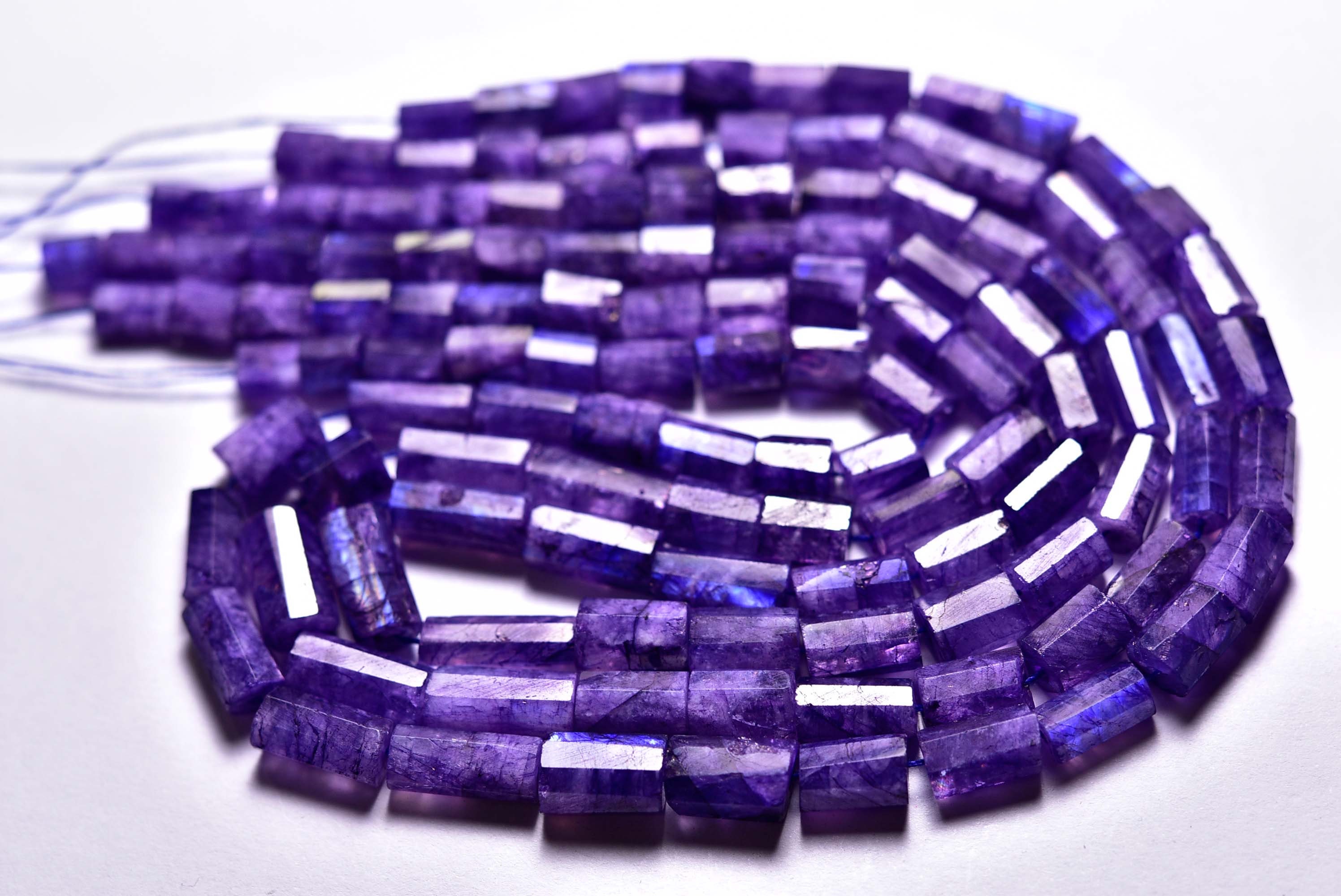 14 inchesBeautiful Dyed Purple Rainbow Moonstone Faceted | Etsy