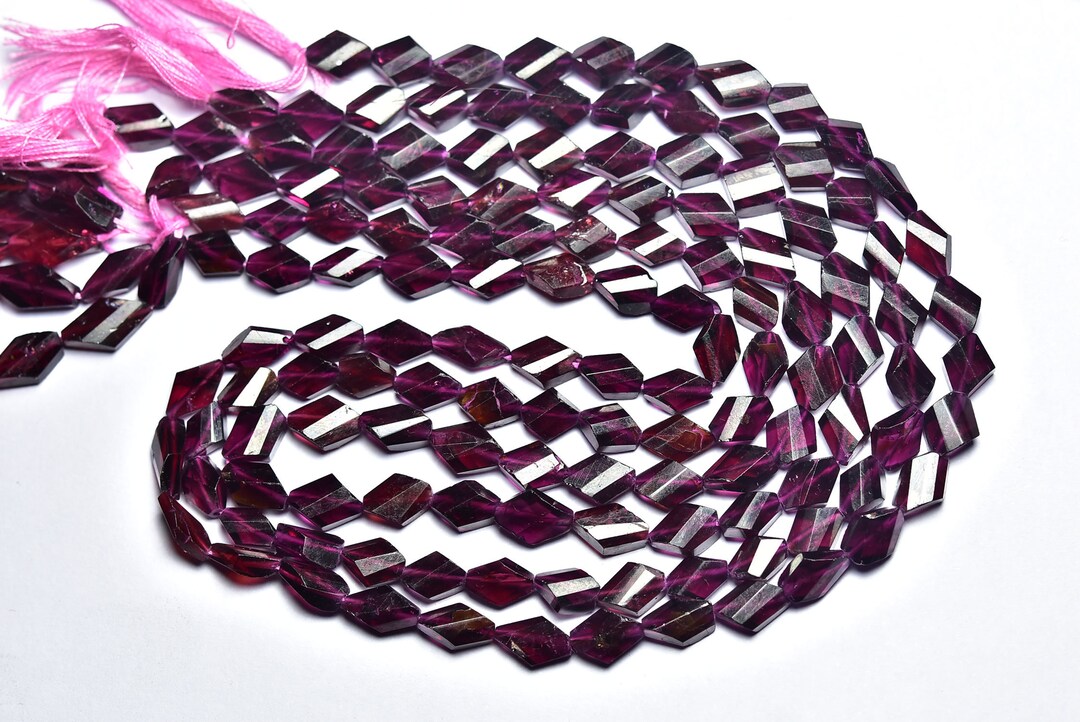 Garnet Twisted Fancy Beads - 14 Inches - Natural Garnet Faceted Twisted ...