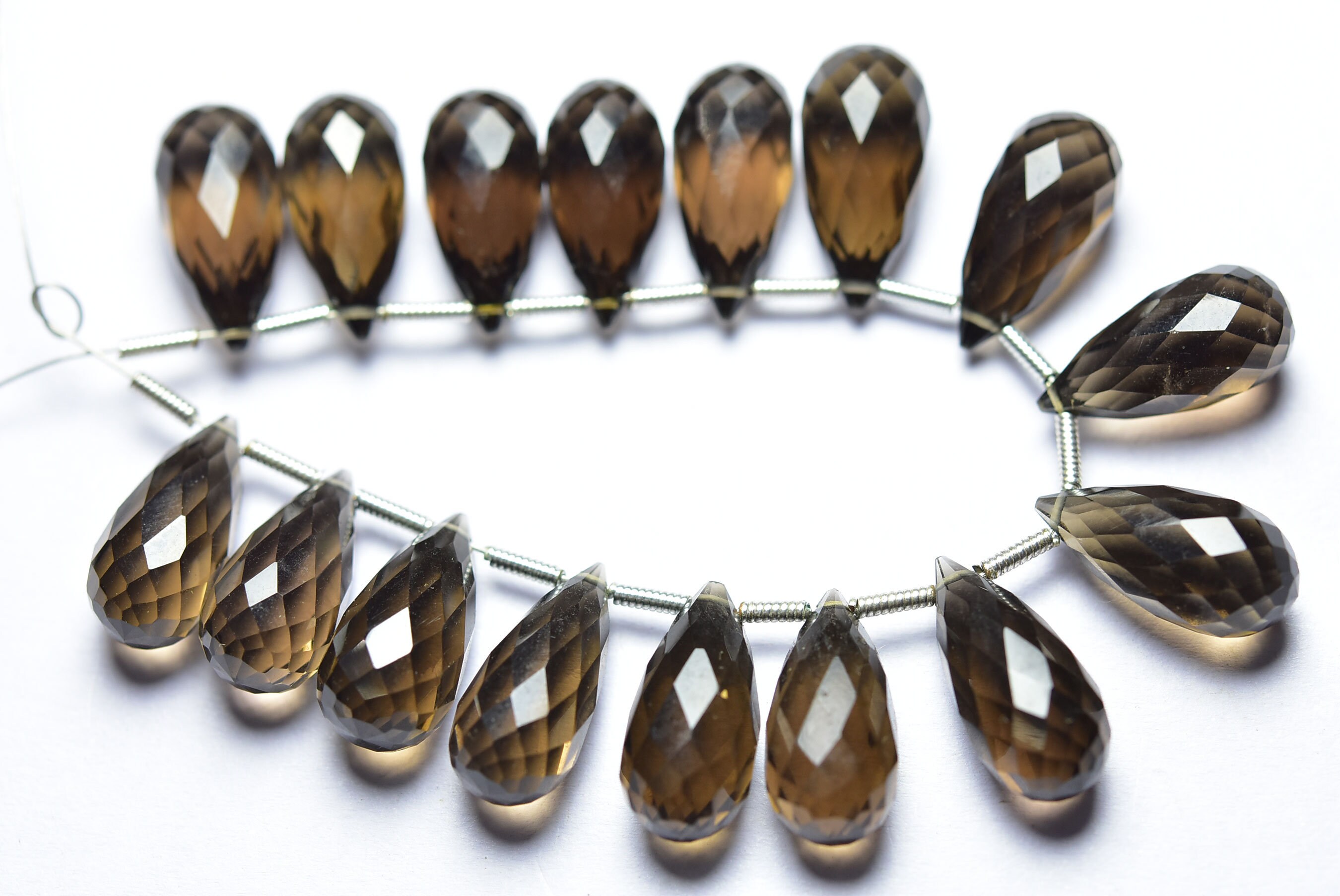 6 Pcs Beautiful Natural Faceted Smoky Quartz Side Drilled | Etsy