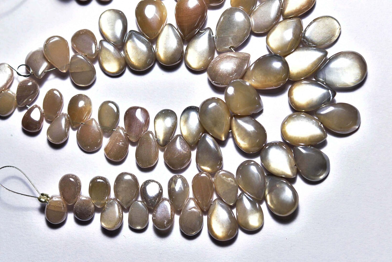 7 Inchesnatural Mystic Beige Moonstone Smooth Pear - Etsy