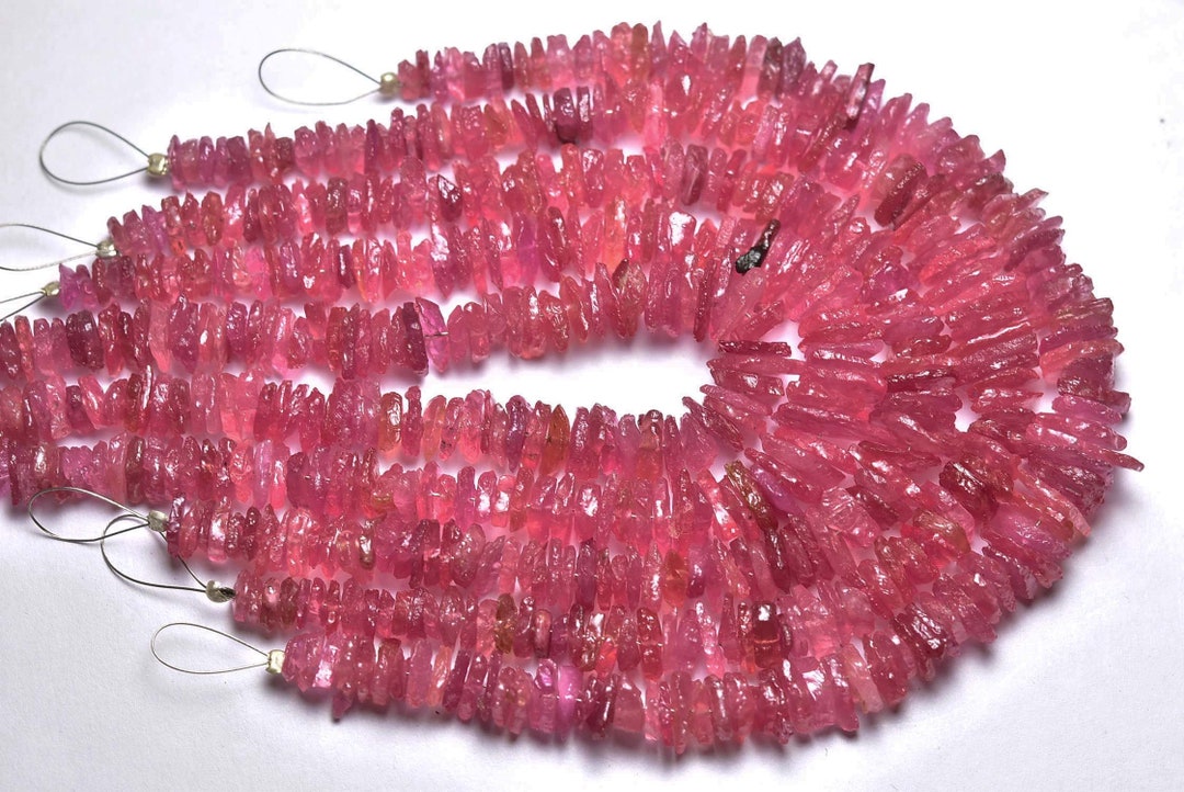 Most Beautiful Ruby Natural Shape Rough Bead - 7 Inches - Natural Rough ...