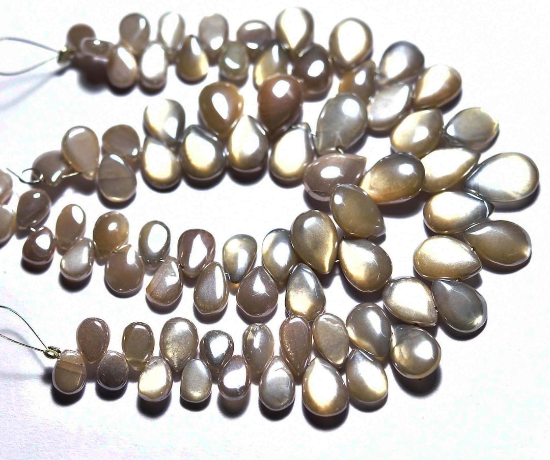 7 Inchesnatural Mystic Beige Moonstone Smooth Pear - Etsy