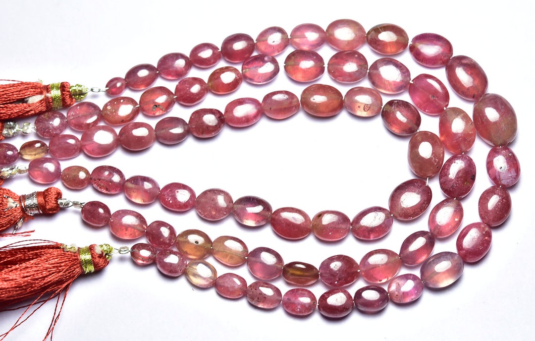 Beautiful Ruby Oval Beads - 8 Inches - Natural Beautiful Smooth Ruby ...