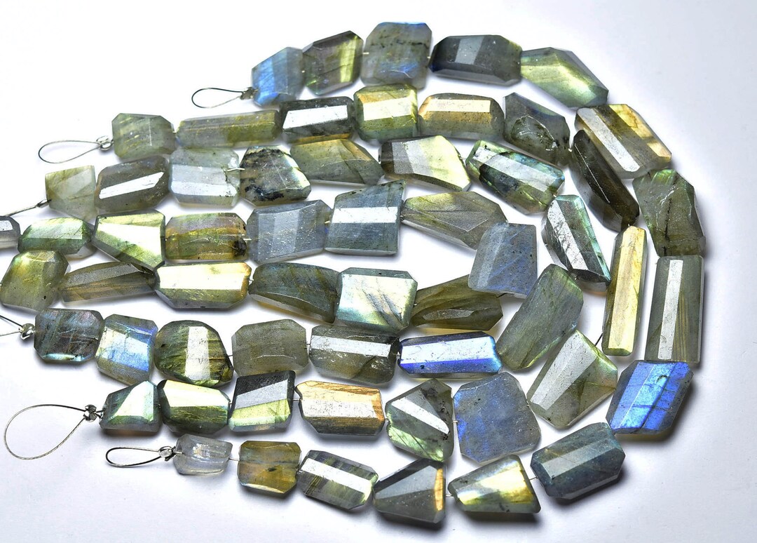 Beautiful Multi Fire Labradorite Nugget Beads 8 Inches Natural Faceted ...