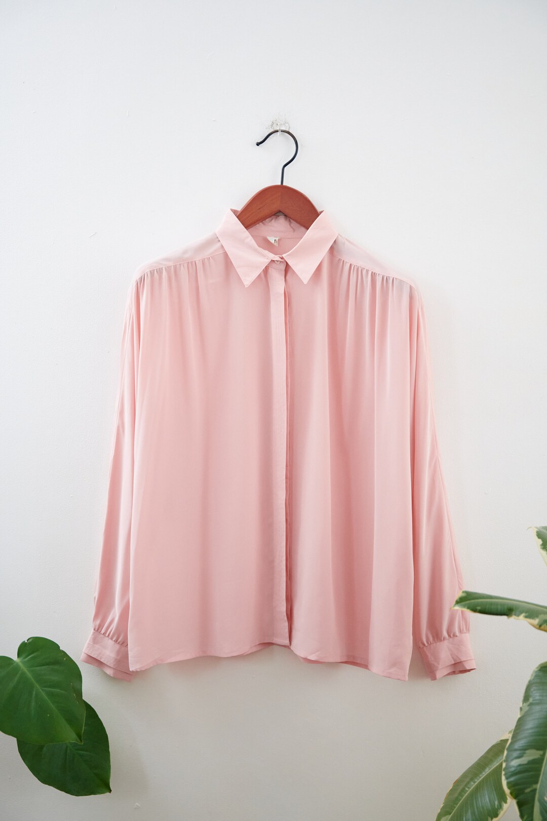 Light Pink Vintage Blouse XL - Etsy