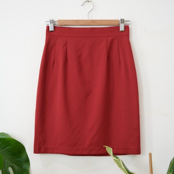 Red Wool Skirt - Etsy