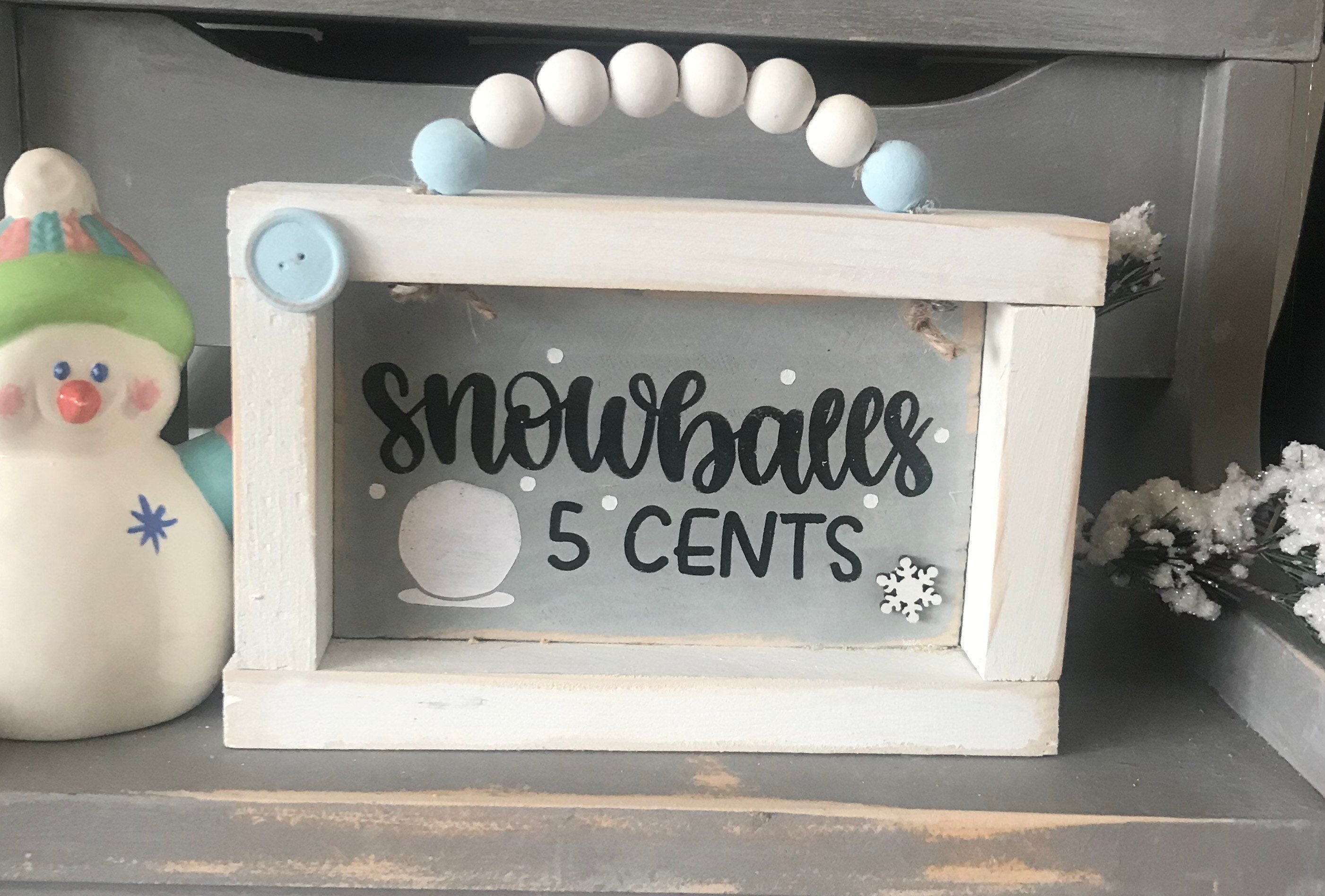 Winter Framed Sign Snowballs 5 Cents Etsy Winter Framed Sign Snowballs 5 Cents Etsy