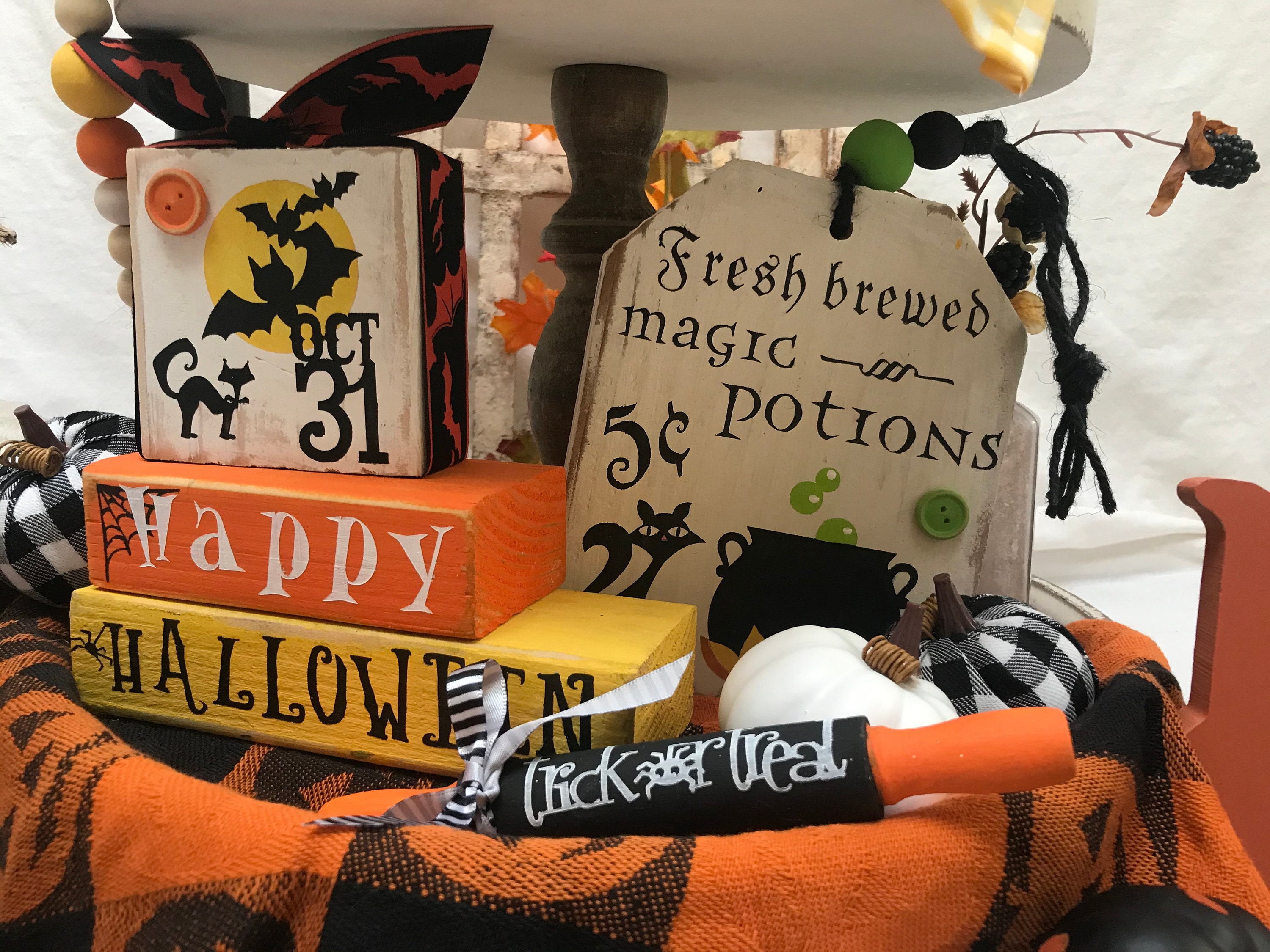 Halloween Stacked Blocks - Etsy