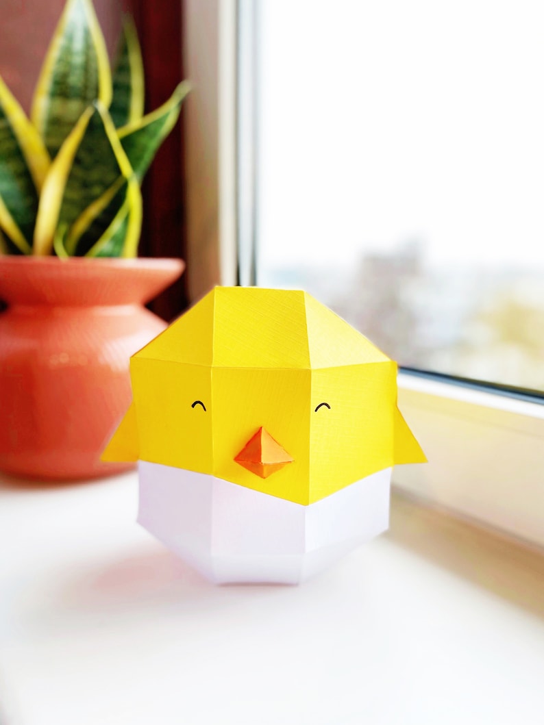 Easter Chick DIY Papercraft 3D Low Poly Origami Template - Etsy