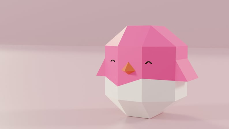 Easter Chick DIY Papercraft 3D Low Poly Origami Template - Etsy