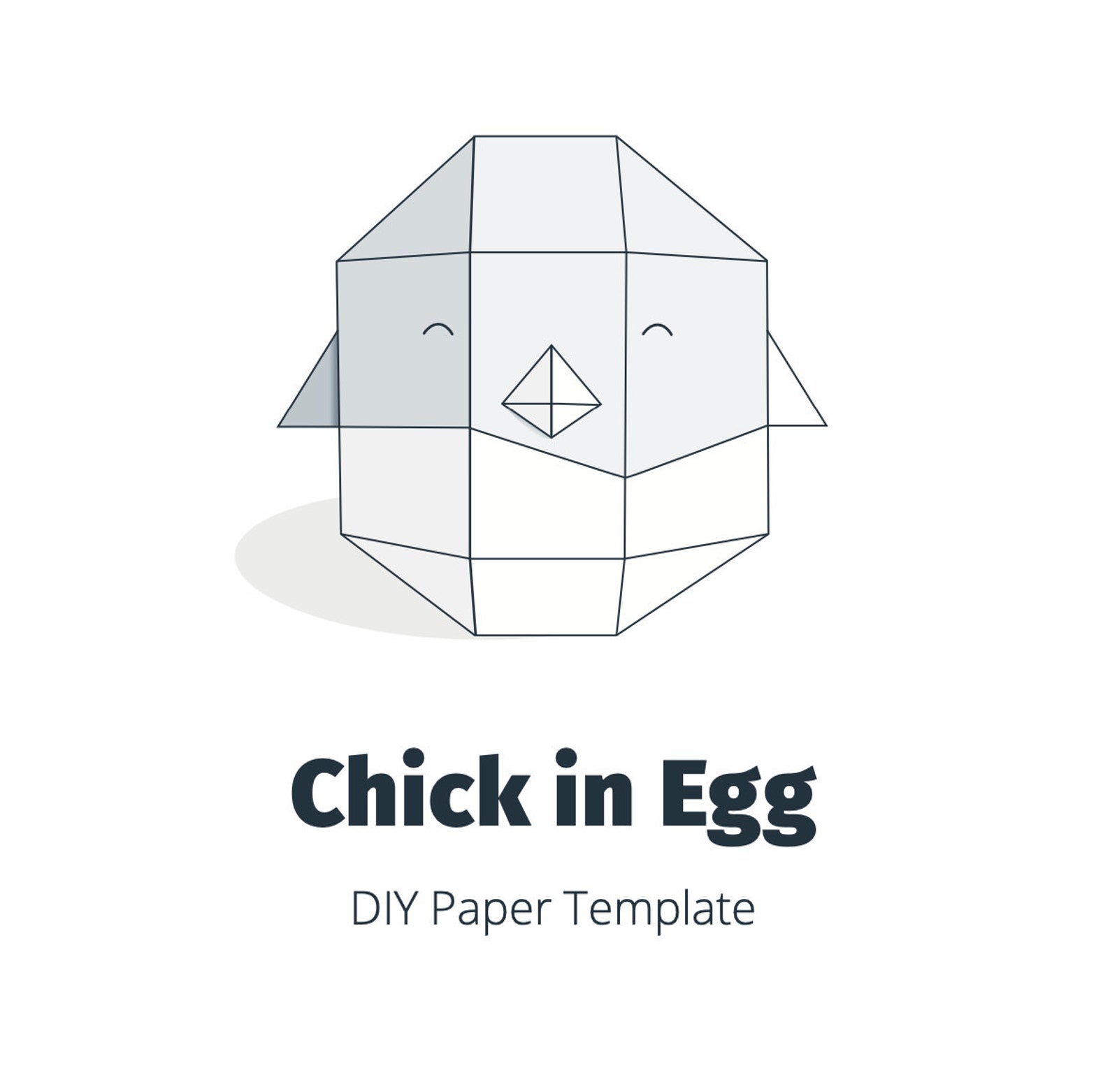 Easter Chick DIY Papercraft 3D Low Poly Origami Template - Etsy