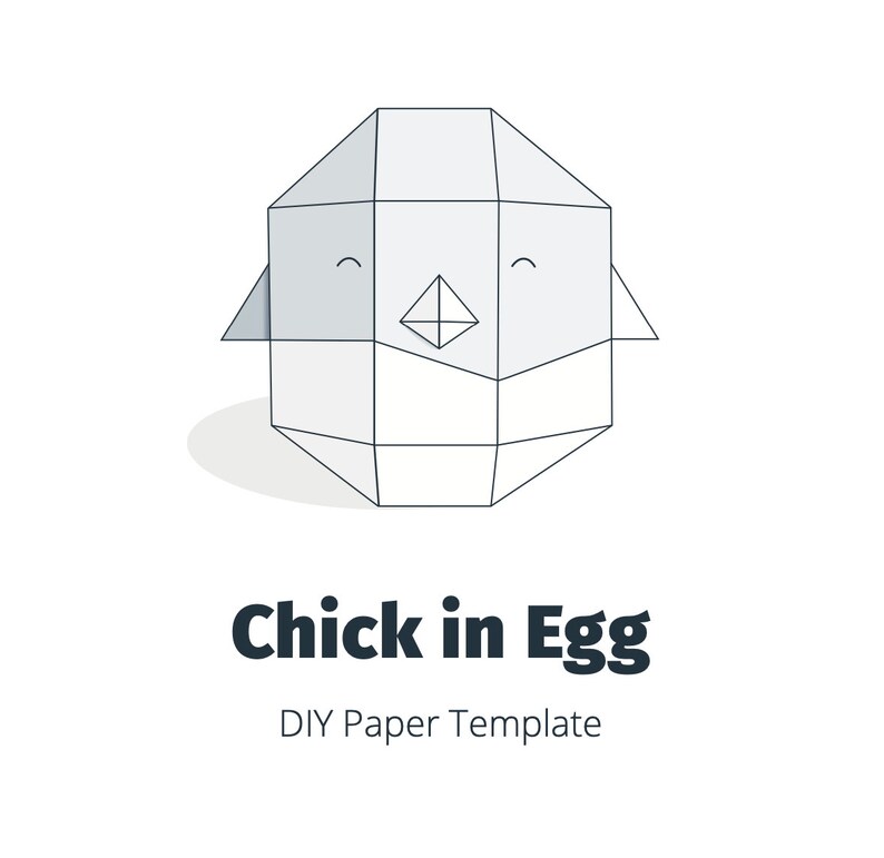 Easter Chick DIY Papercraft 3D Low Poly Origami Template - Etsy