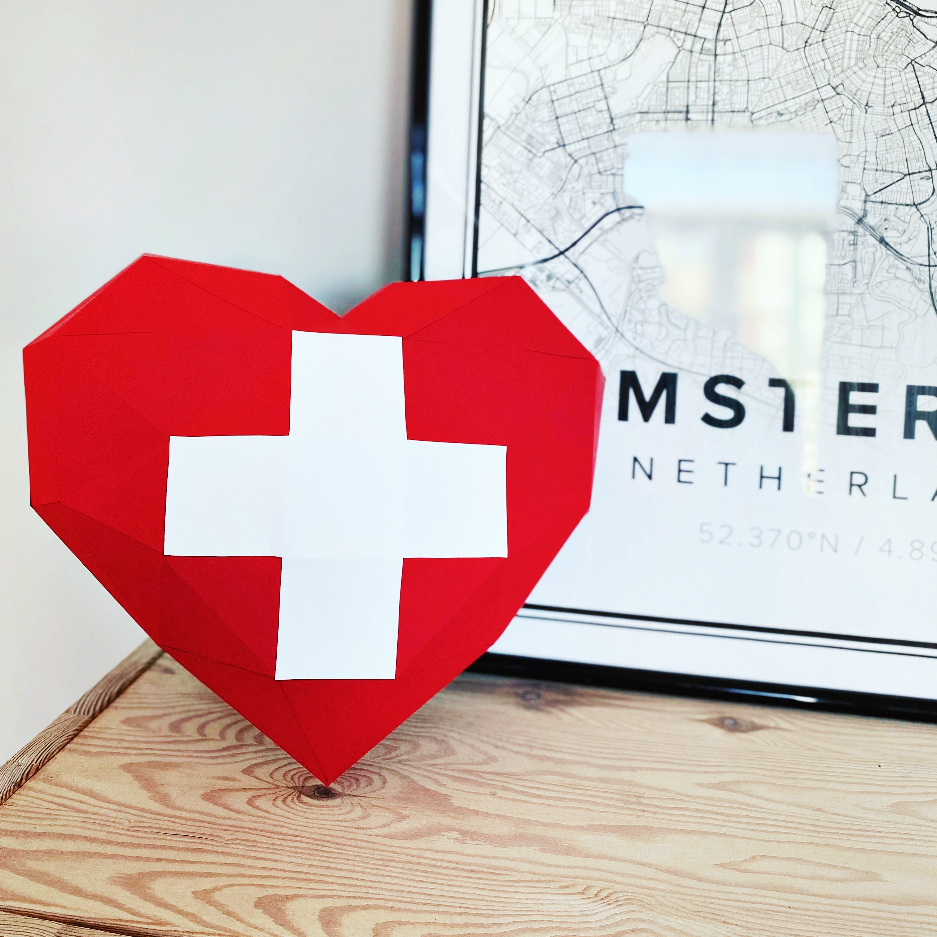 Heart Papercraft Template 3D Paper DIY Low Poly - Etsy