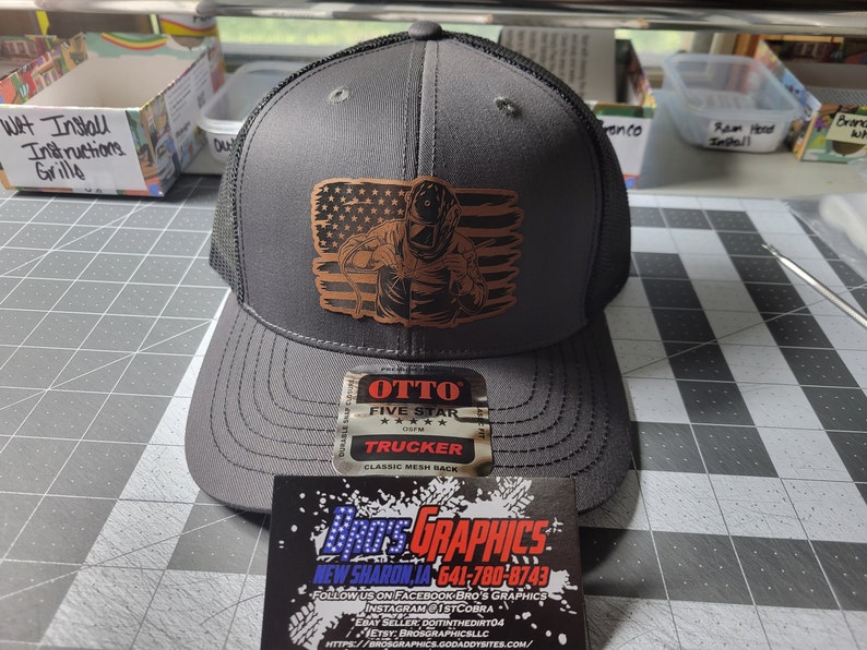 Welding Flag Leather Patch Trucker Snapback Mesh Back Hat Cap - Etsy