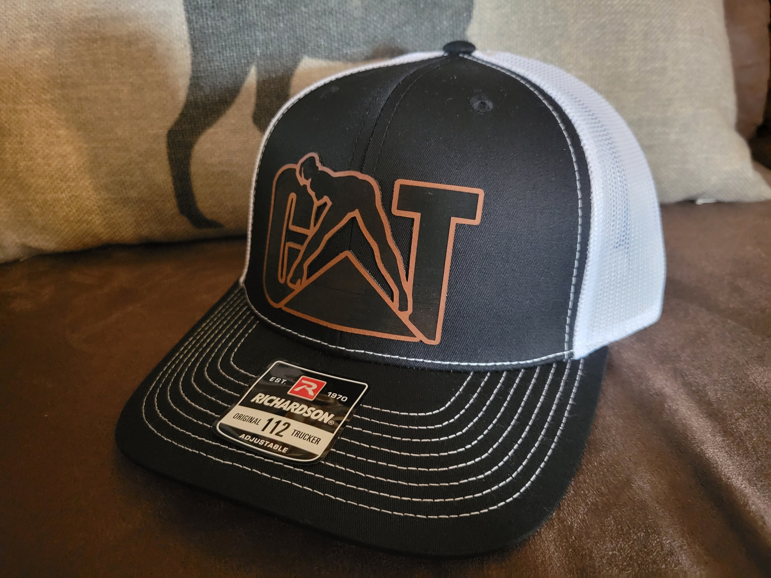 Cat Lady Leather Patch Hat Leather Patch Trucker Snapback Mesh Back Hat ...